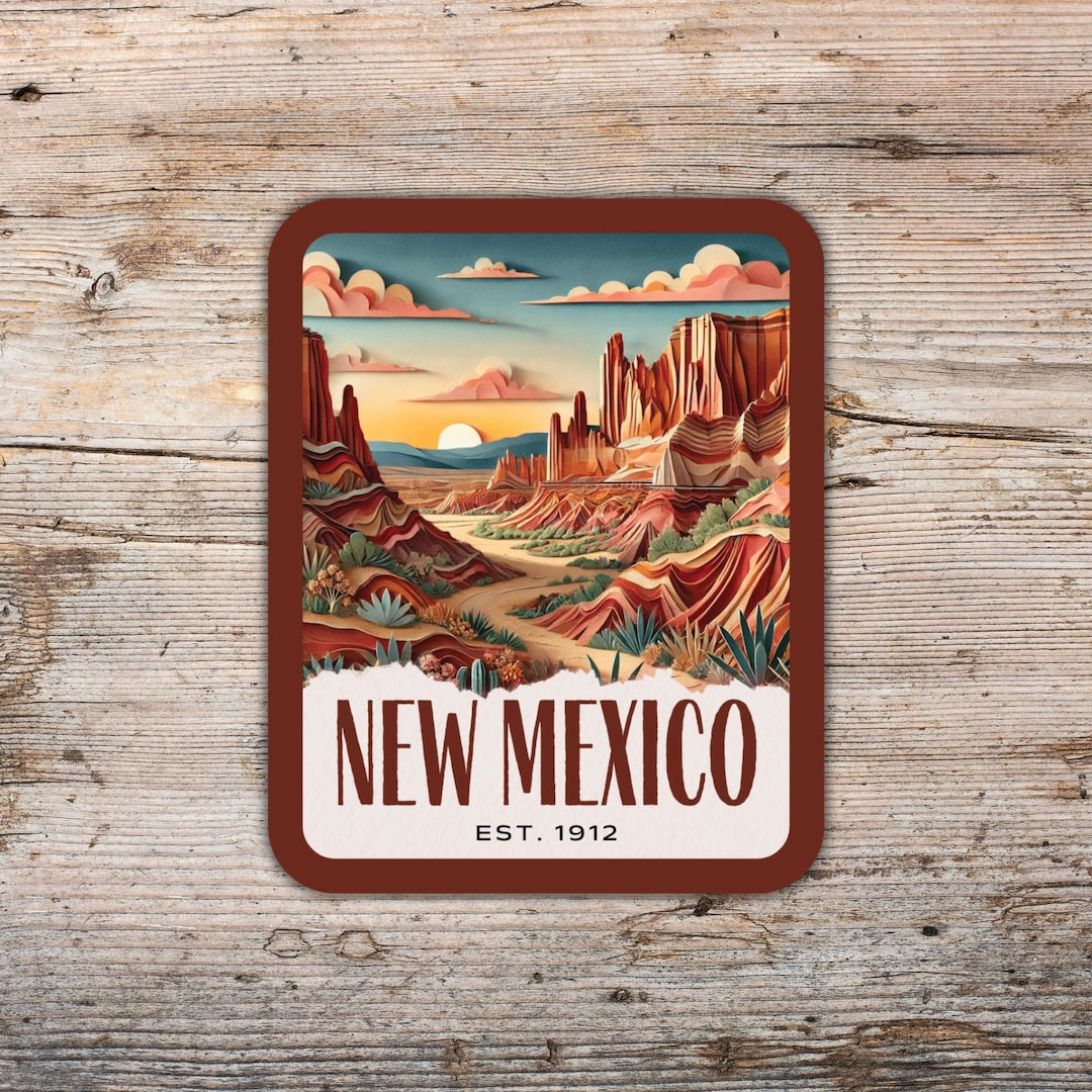 New Mexico State Collage Look Sticker, Ghost Ranch Sticker, Laptop ...