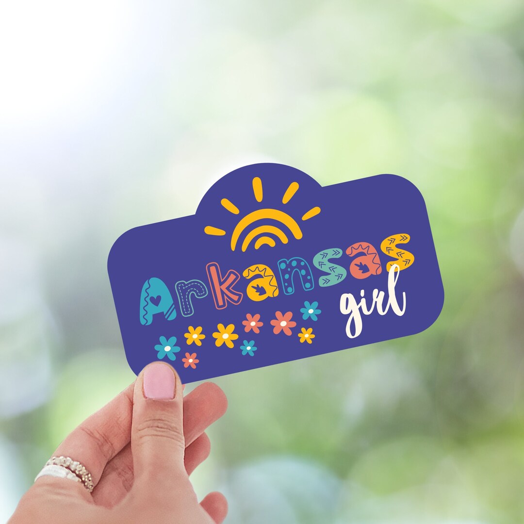 Arkansas Girl Retro Groovy Sticker, Arkansas Fan Sticker, Arkansas Gift ...