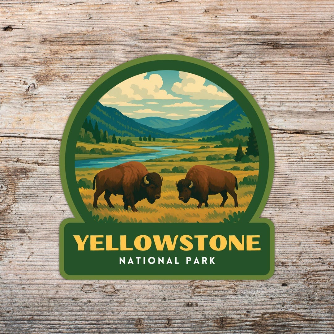 Yellowstone National Park Sticker, Laptop Sticker, Cooler Sticker ...