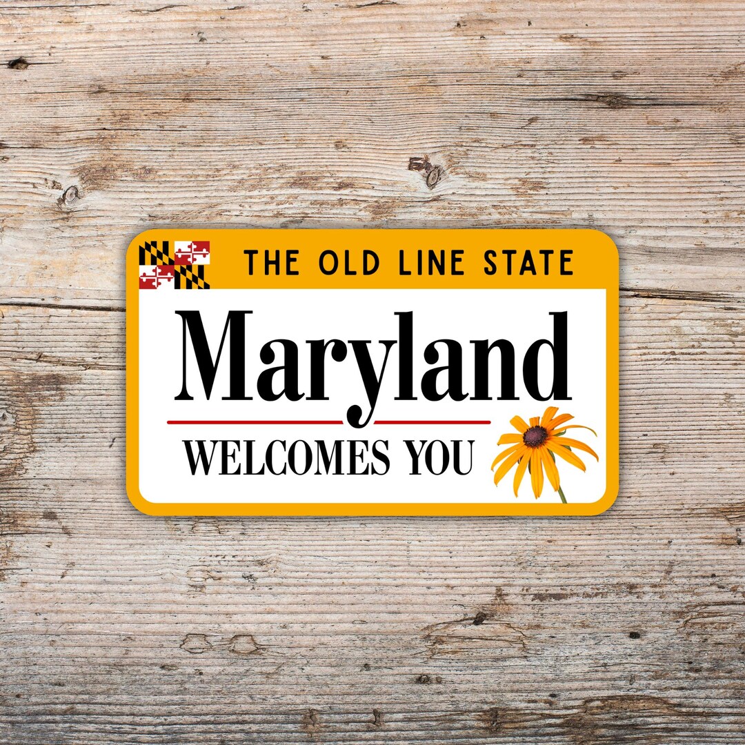 Maryland Welcome Sign Sticker: Laminated Vinyl Decal - Etsy