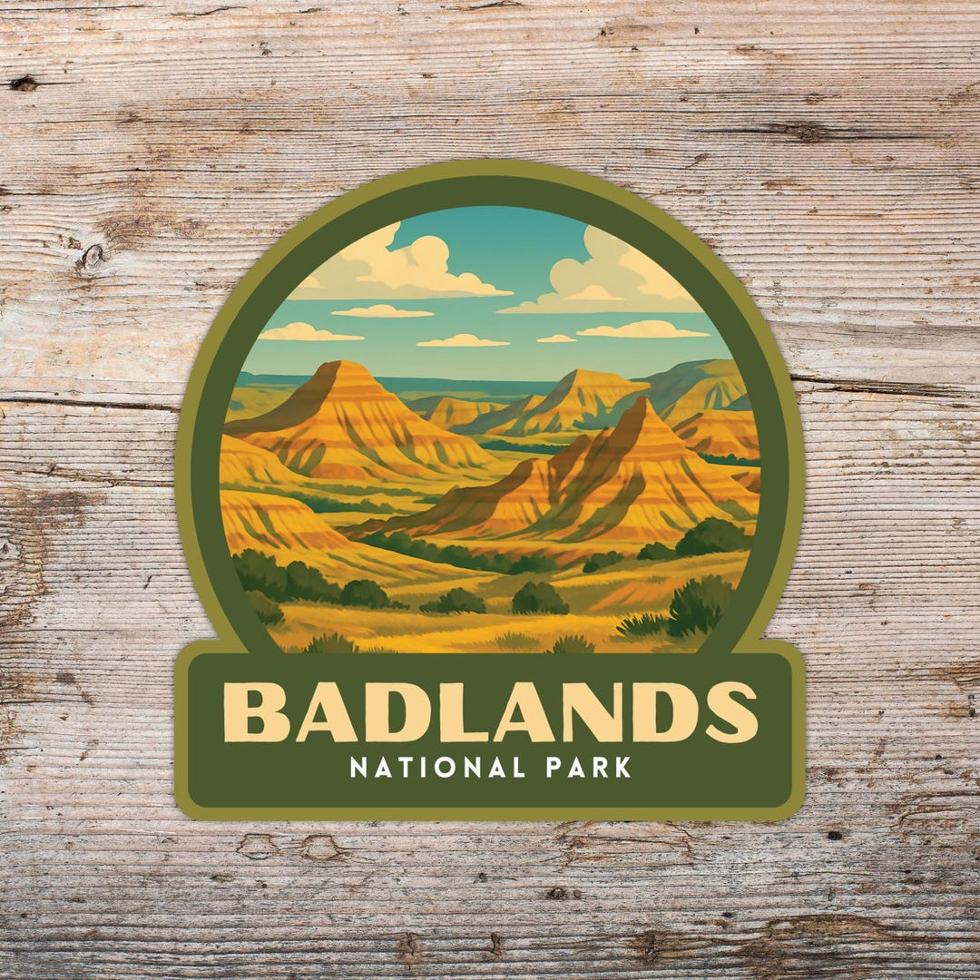 Badlands National Park Sticker, Laptop Sticker, Cooler Sticker, Water ...