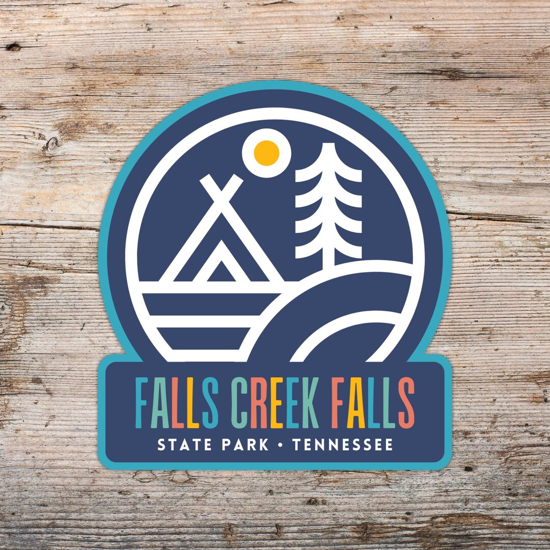 Falls Creek Falls State Park Sticker, Laptop Sticker, Cooler Sticker ...
