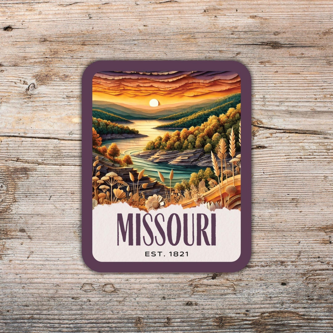 Missouri State Collage Look Sticker, Ozark Mountains Sticker, Laptop ...