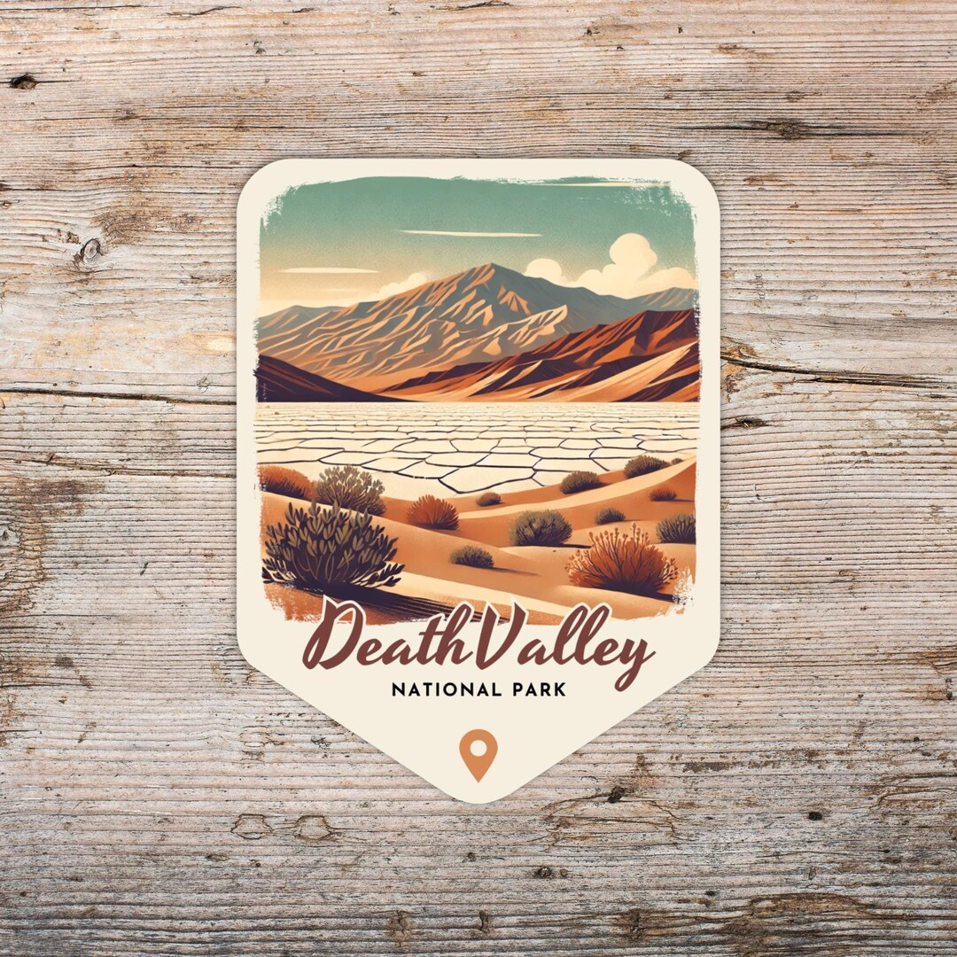 Death Valley National Park Retro Grunge Sticker, Laptop Sticker, Cooler ...