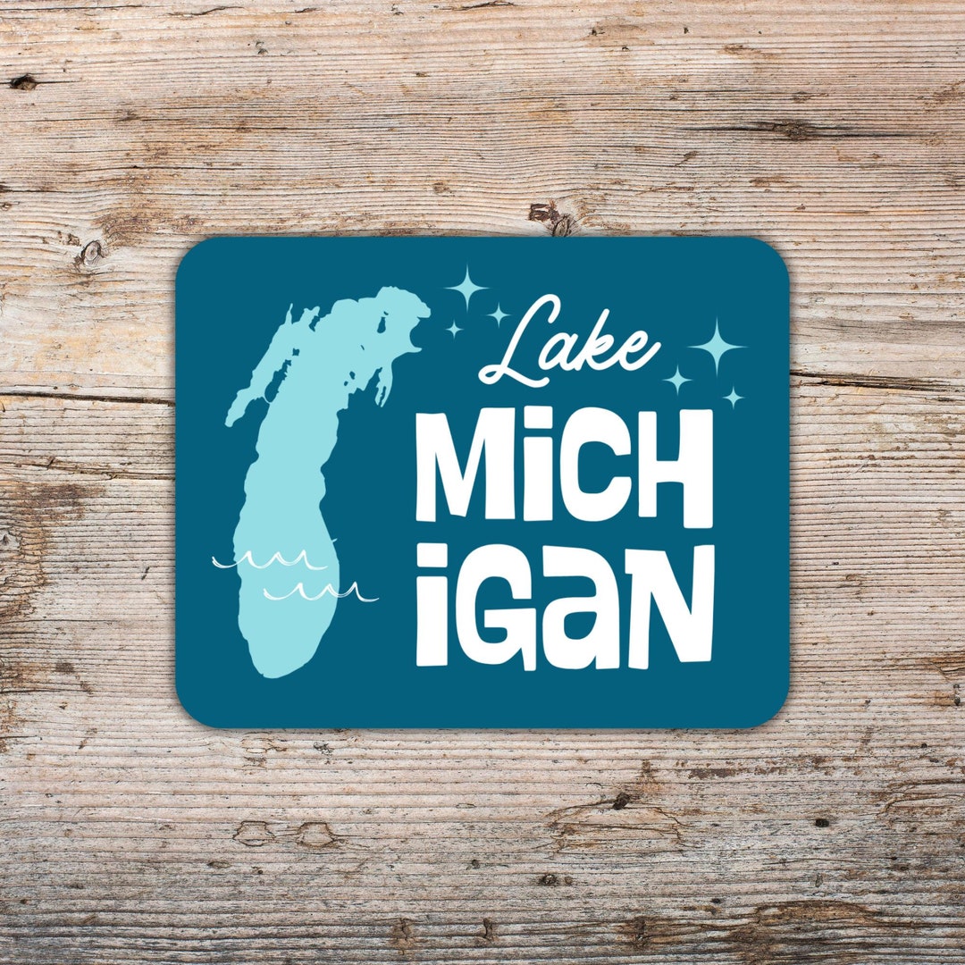 Retro Lake Michigan Sticker – Trendy Great Lakes Decal, Waterproof ...