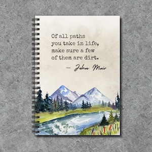 John Muir Quote Journal: Watercolor Mountain Notebook, Hiking Gift - Etsy