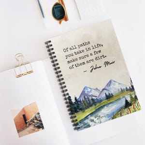 John Muir Quote Journal: Watercolor Mountain Notebook, Hiking Gift - Etsy