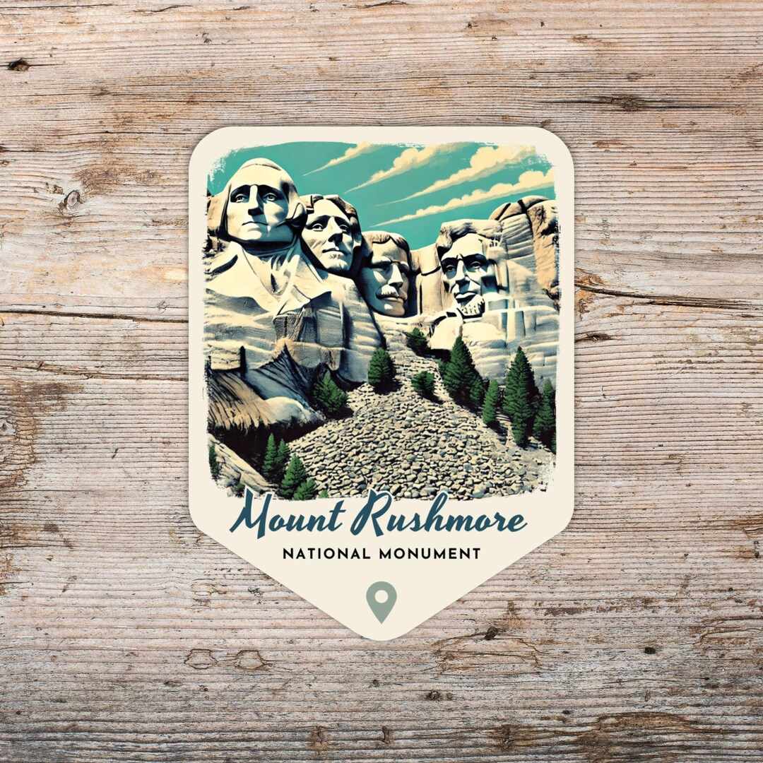 Mount Rushmore National Monument Retro Grunge Sticker, Laptop Sticker ...