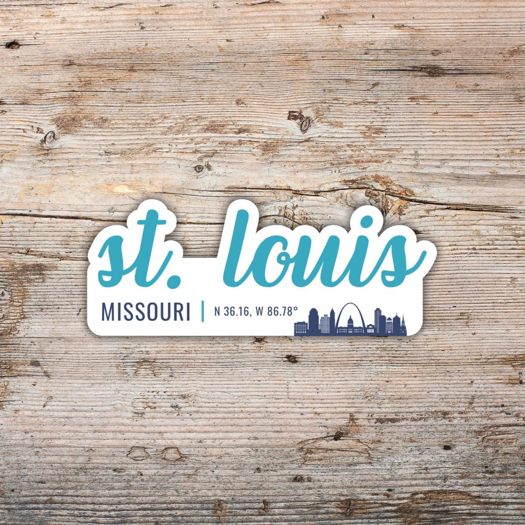 St. Louis Missouri Vinyl Sticker, Modern Script Font, City Skyline - Etsy