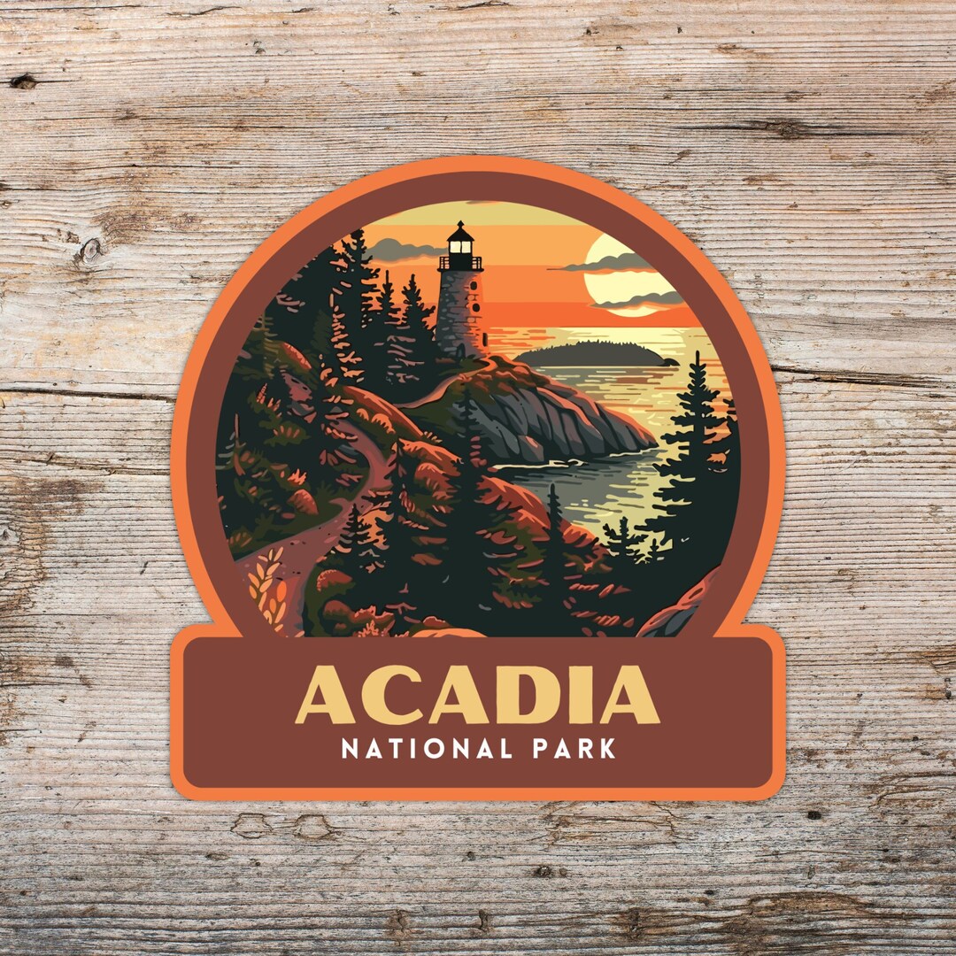 Acadia National Park Sticker, Laminated Sticker, Laptop Sticker, Cooler ...