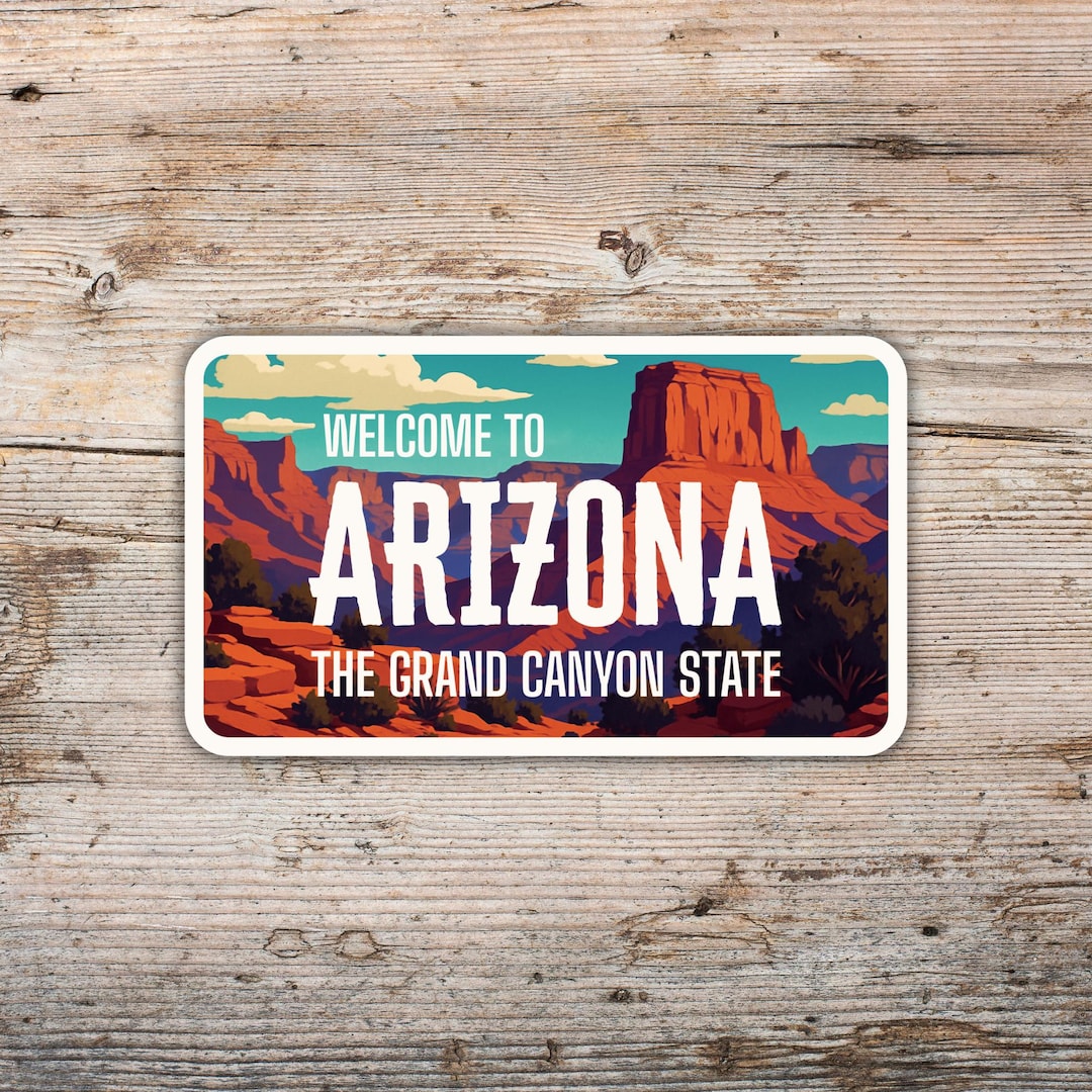 Welcome to Arizona Sticker: Road Sign Vinyl Decal - Etsy