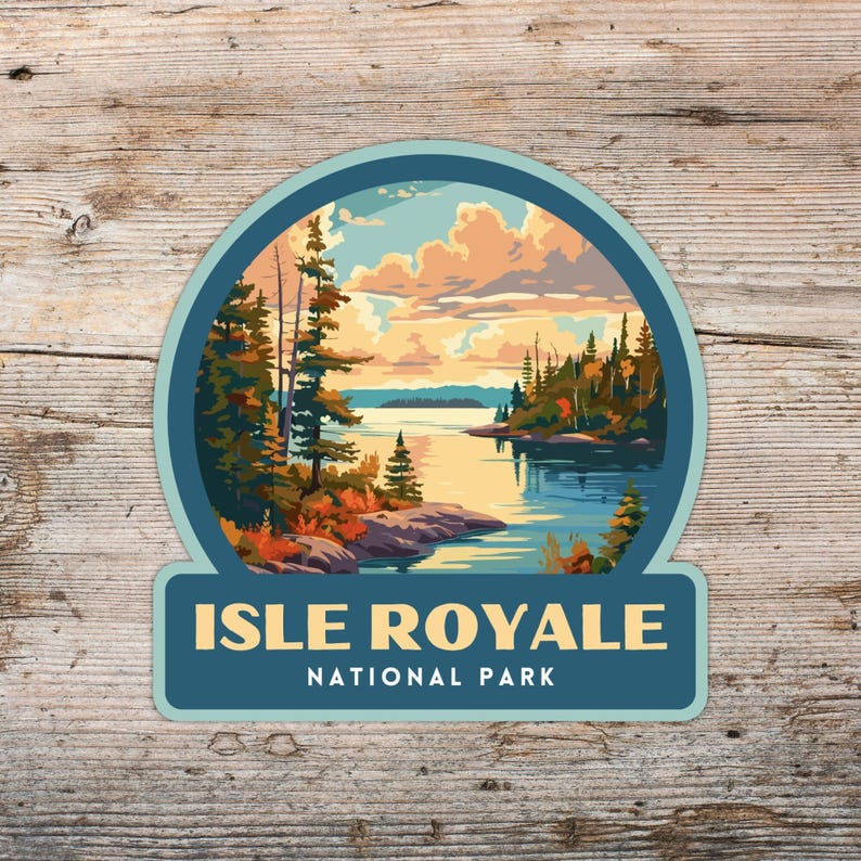 Isle Royale National Park Sticker, Laptop Sticker, Cooler Sticker ...