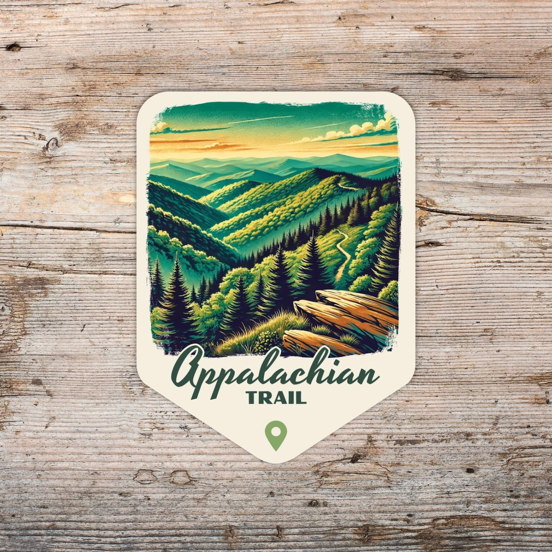 Appalachian Trail Retro Grunge Sticker, Laptop Sticker, Cooler Sticker ...