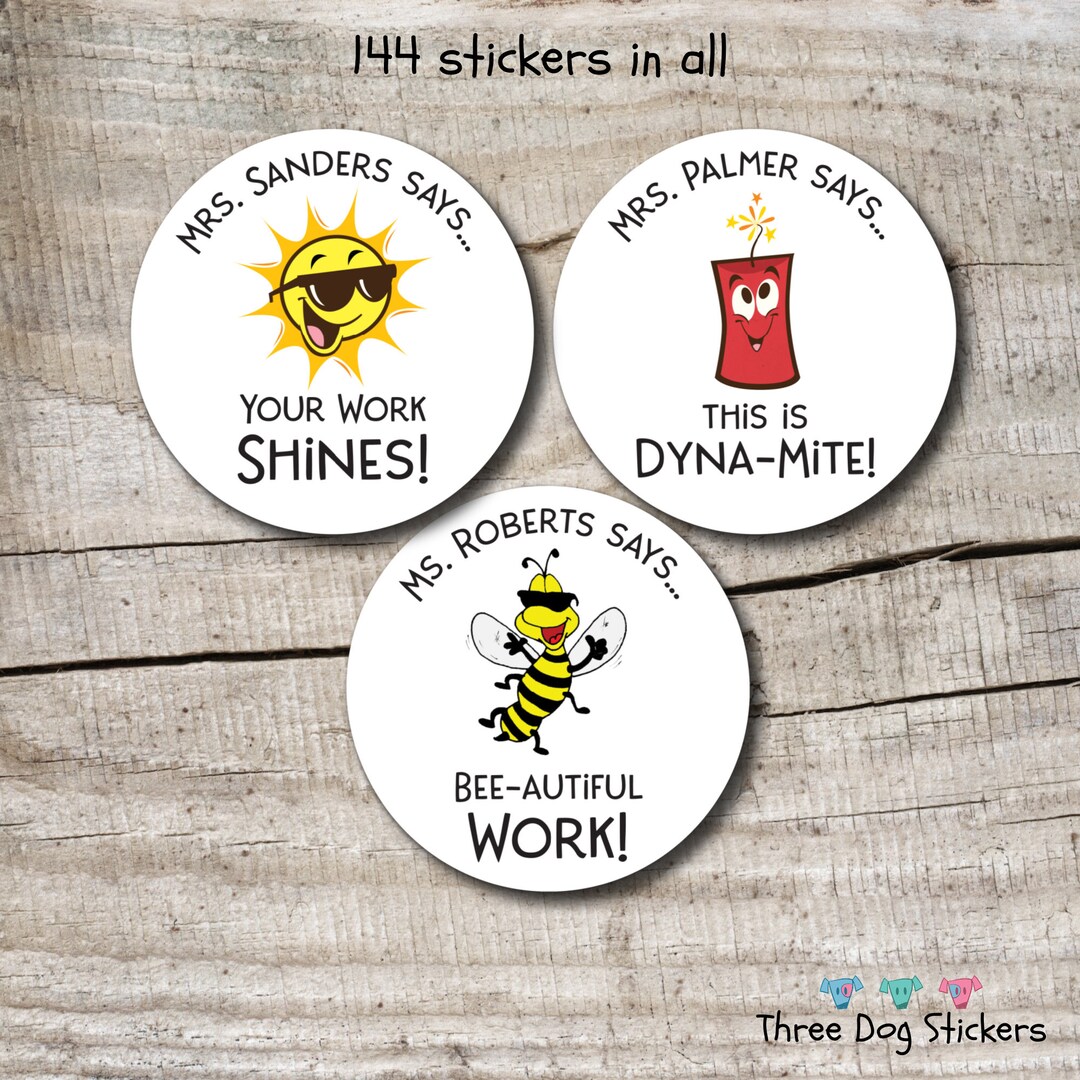 Personalized Teacher Reward Stickers Dynamite Sun Bee - Etsy