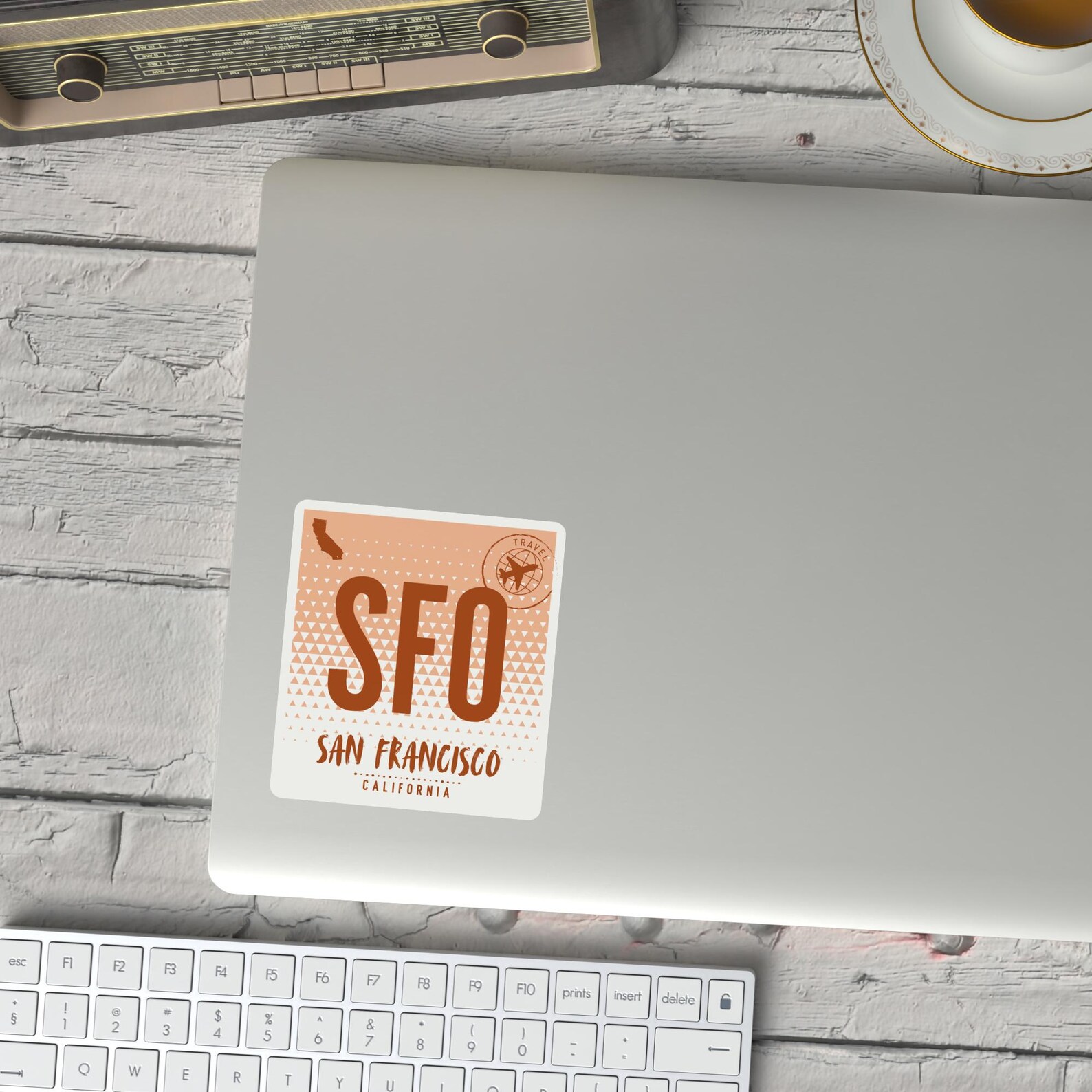 SFO Airport Sticker | San Francisco Modern Grunge Travel Stamp 4 Colors ...