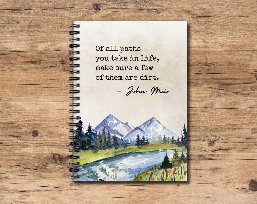 John Muir Quote Journal: Watercolor Mountain Notebook, Hiking Gift - Etsy