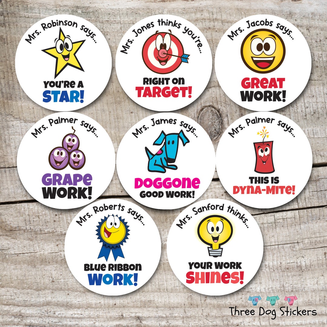 Teacher Stickers, Great Work Stickers, Personalized Teacher Stickers ...