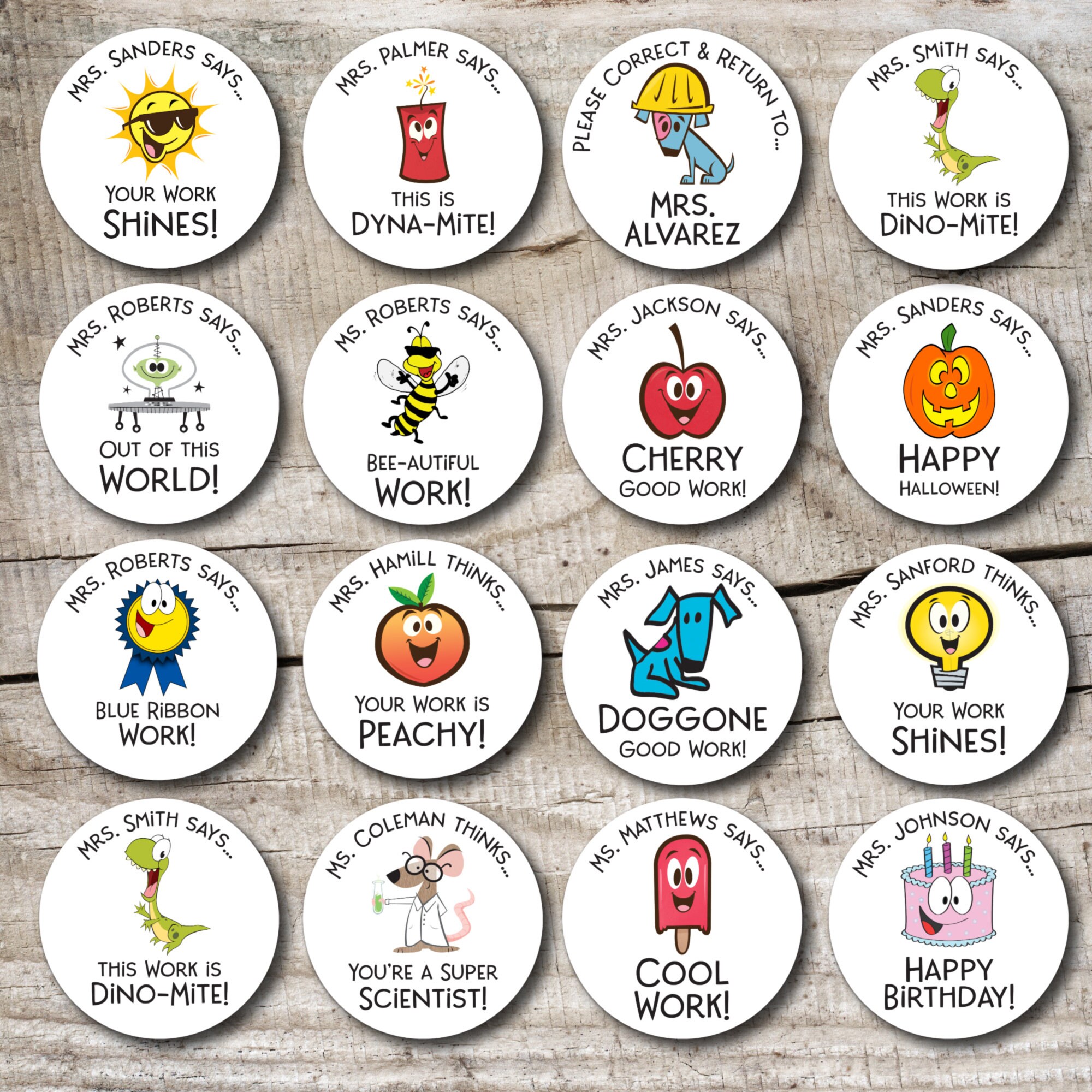 Personalized Teacher Reward Stickers Dynamite Sun Bee - Etsy