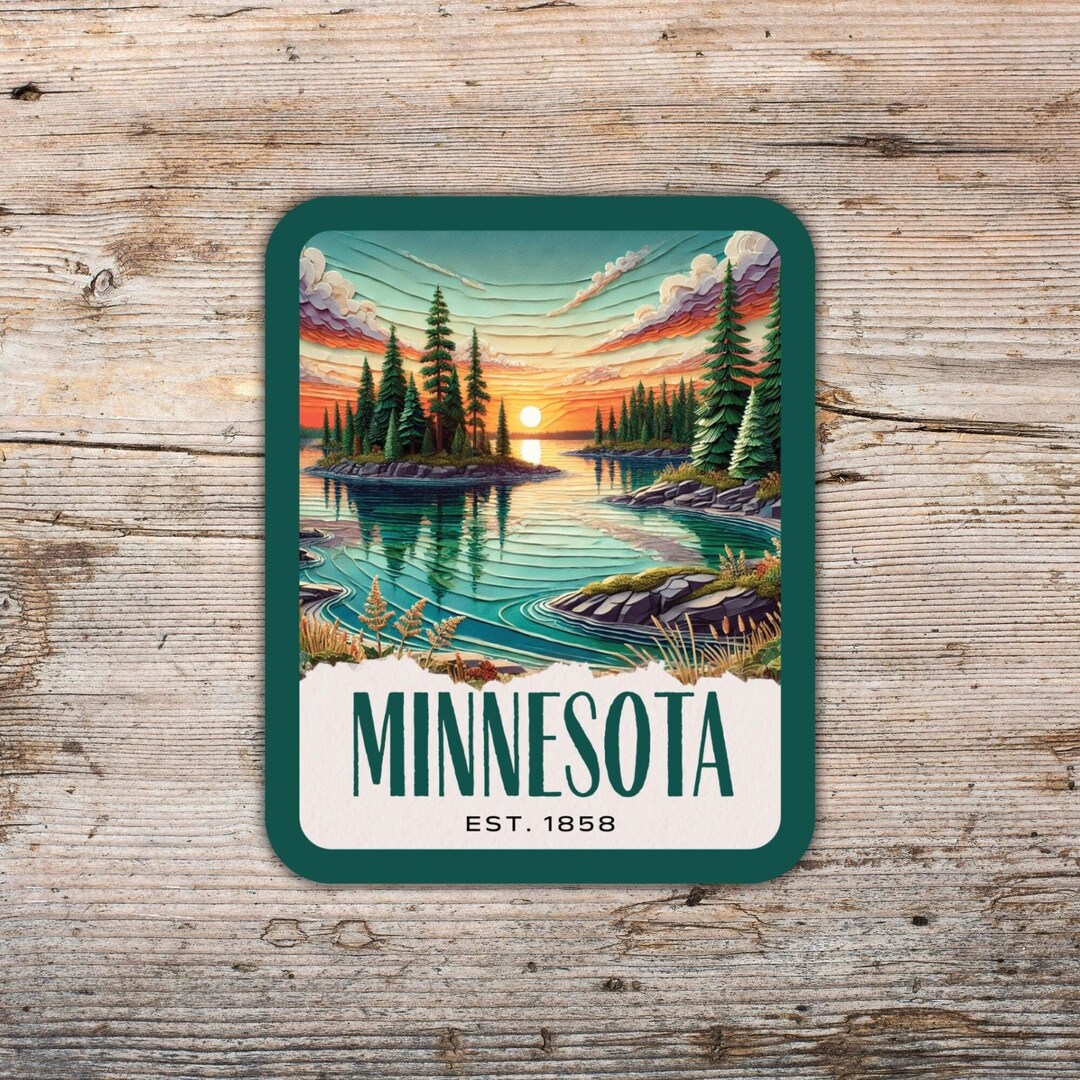 Minnesota State Collage Look Sticker, Voyageurs Sticker, Laptop Sticker ...