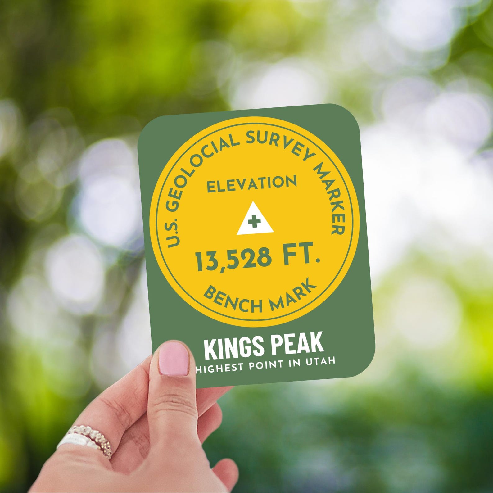 Kings Peak USGS Elevation Survey Marker Sticker, Utah State Highest ...