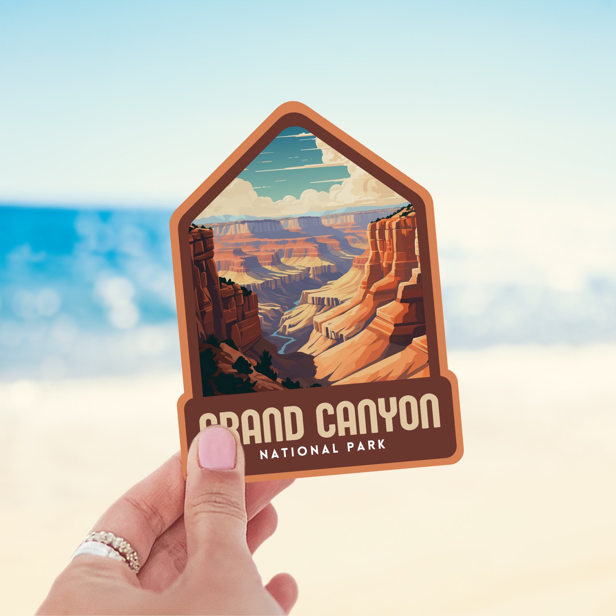 Grand Canyon National Park Retro Sticker, Laptop Sticker, Cooler ...