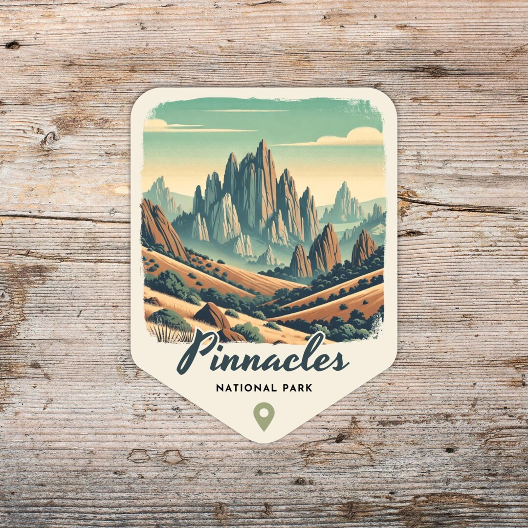 Pinnacles National Park Retro Grunge Sticker, Laptop Sticker, Cooler ...