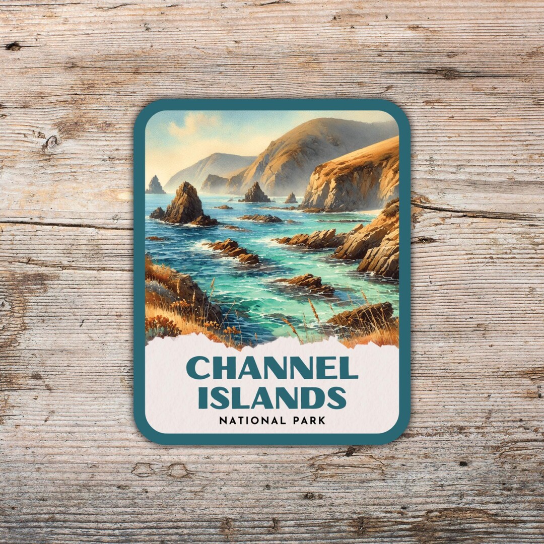 Channel Islands National Park Retro Watercolor Sticker, Laptop Sticker ...