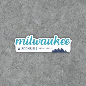 Milwaukee Sticker, Modern Script Font With Skyline Silhouette ...