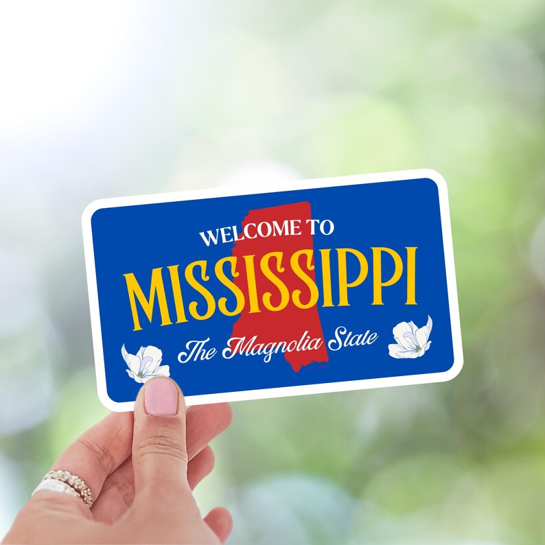 Welcome to Mississippi Sticker • Road Sign Inspired Design • Waterproof ...