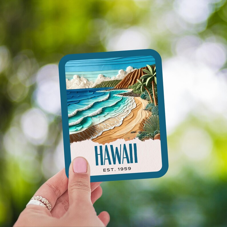 Hawaii Sticker Collage Deco Art, Pacific Coast Sticker, Laptop Sticker ...