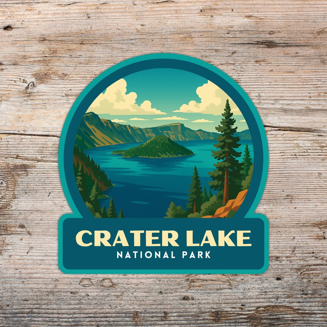 Crater Lake National Park Sticker, Laptop Sticker, Cooler Sticker ...