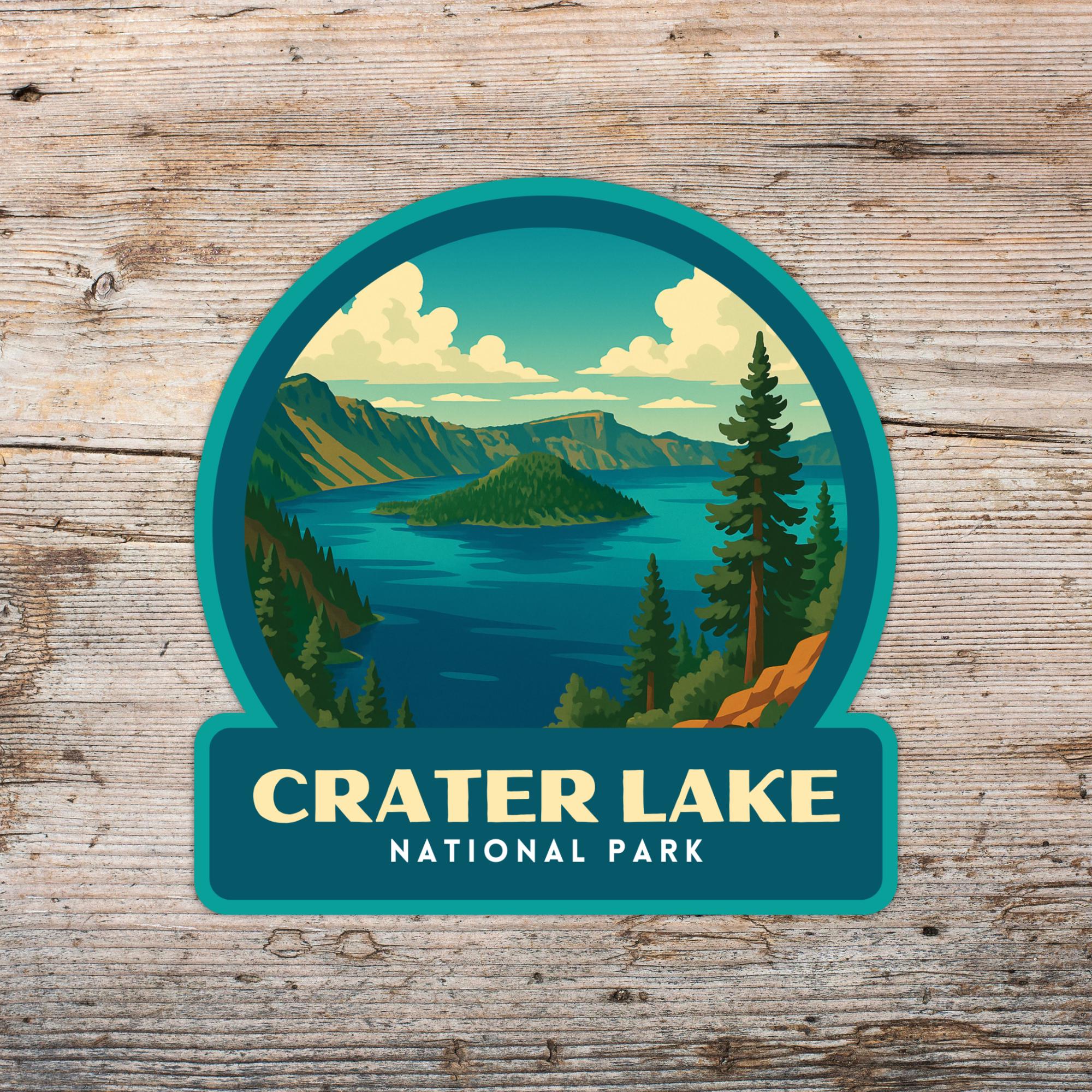 Crater Lake National Park Sticker, Laptop Sticker, Cooler Sticker ...
