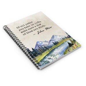 John Muir Quote Journal: Watercolor Mountain Notebook, Hiking Gift - Etsy