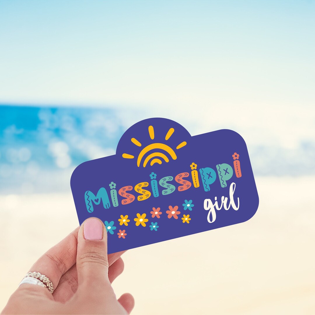 Mississippi Girl Retro Groovy Sticker, Mississippi Fan Sticker ...