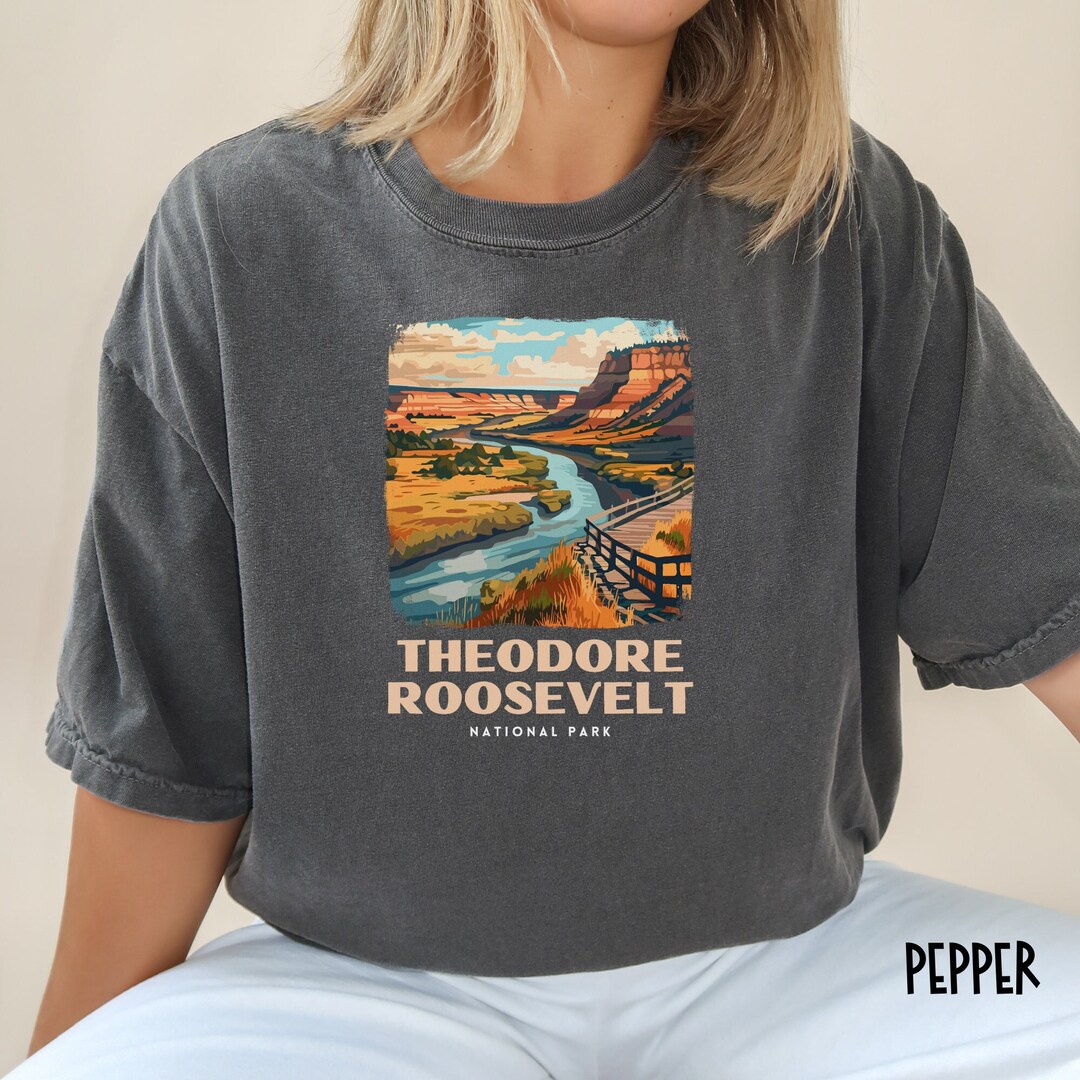 Theodore Roosevelt National Park Retro National Park Shirt, Comfort ...