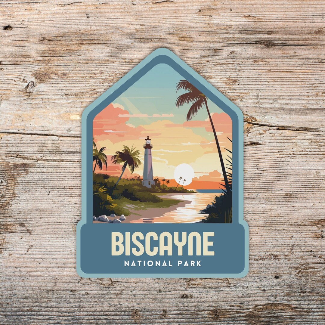 Biscayne National Park Retro Sticker, Laptop Sticker, Cooler Sticker ...