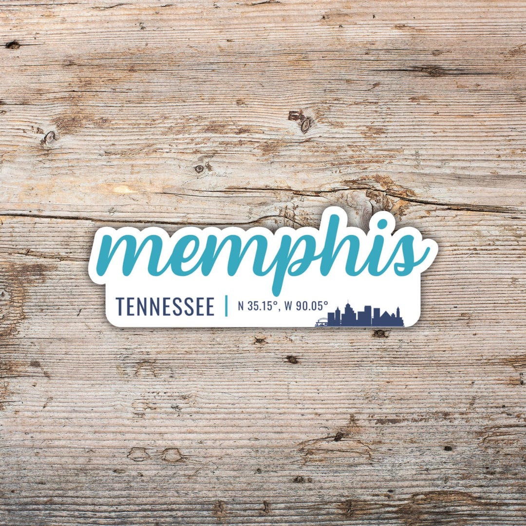 Memphis Tennessee Vinyl Sticker, Modern Script, Laptop Decal - Etsy