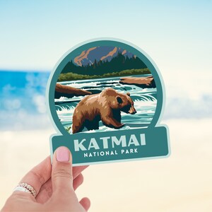 Katmai National Park Sticker, Laptop Sticker, Cooler Sticker, Water ...