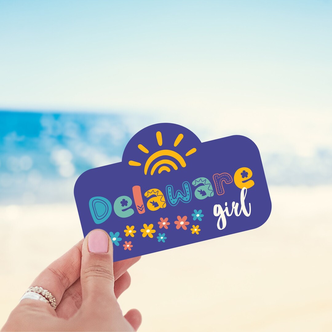Delaware Girl Retro Groovy Sticker, Delaware Fan Sticker, Delaware Gift ...