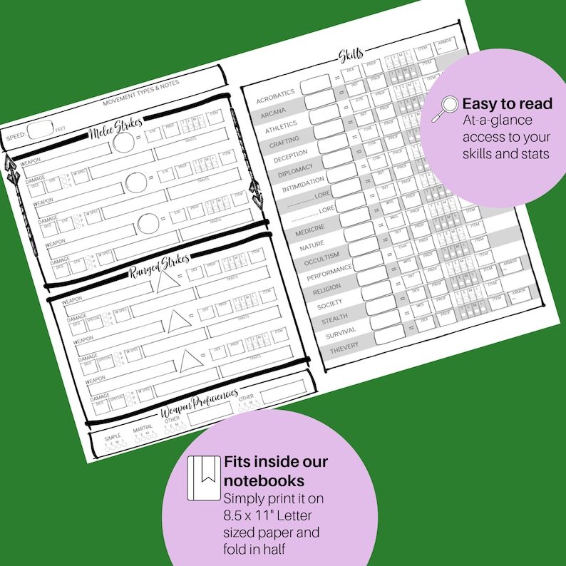 PATHFINDER CHARACTER SHEET / Bonus Spell Sheet / Pathfinder 2e - Etsy