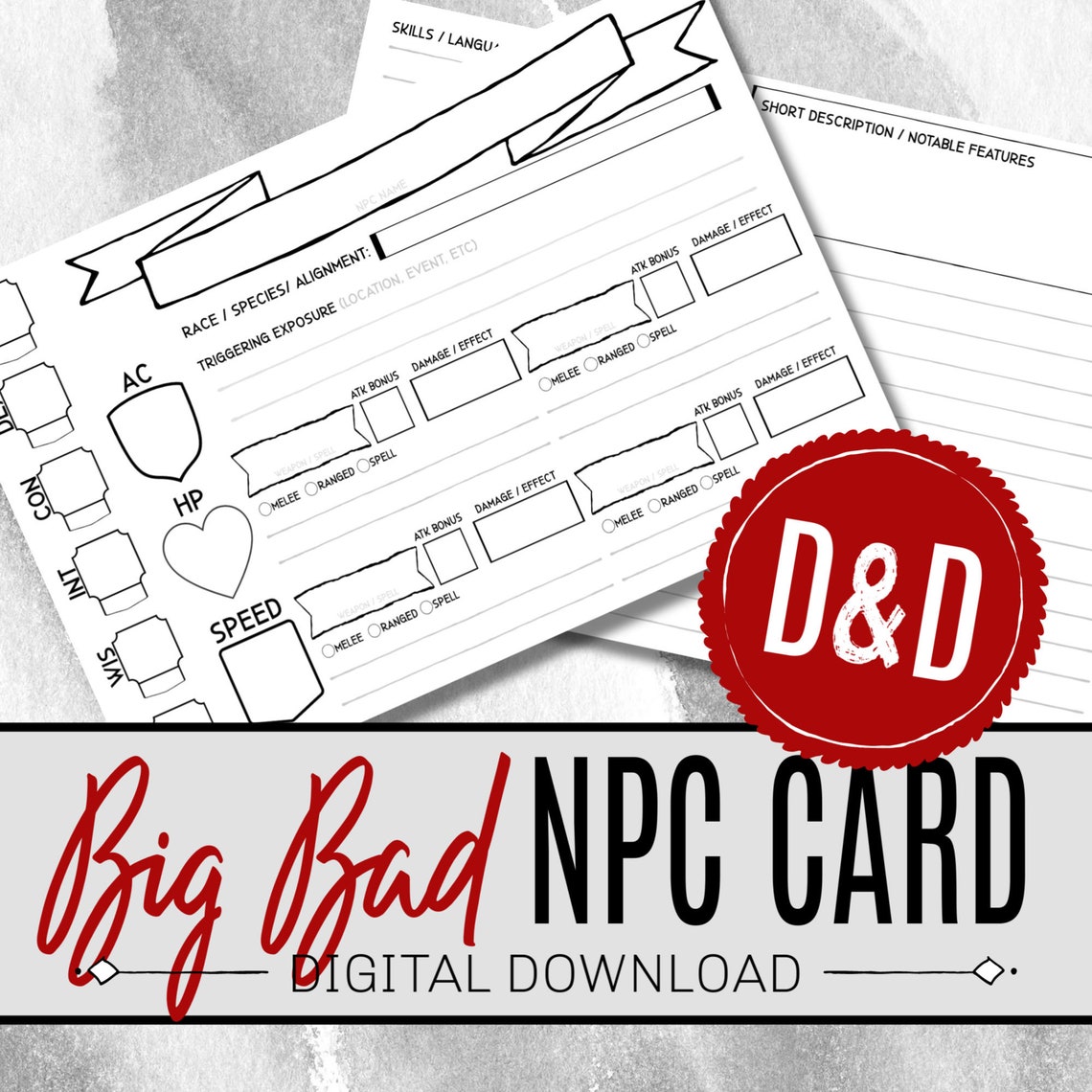 NPC CARD Bundle/ the DM Special/ Dnd Dm Resources / Dungeons - Etsy