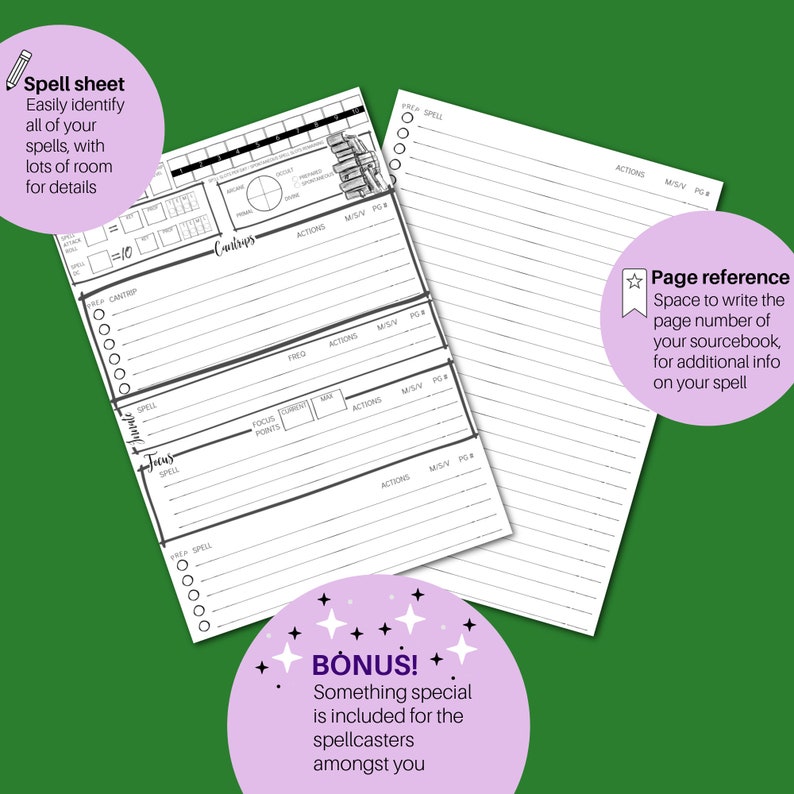 Pathfinder 2e Character Sheet & Spell Sheet (digital Download) - Etsy