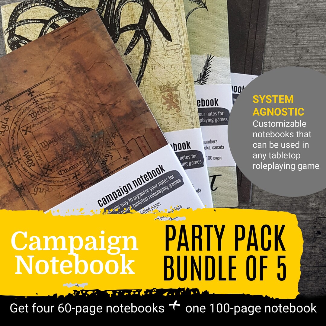 ADVENTURING PARTY PACK Tabletop Rpg Campaign Notebooks / - Etsy