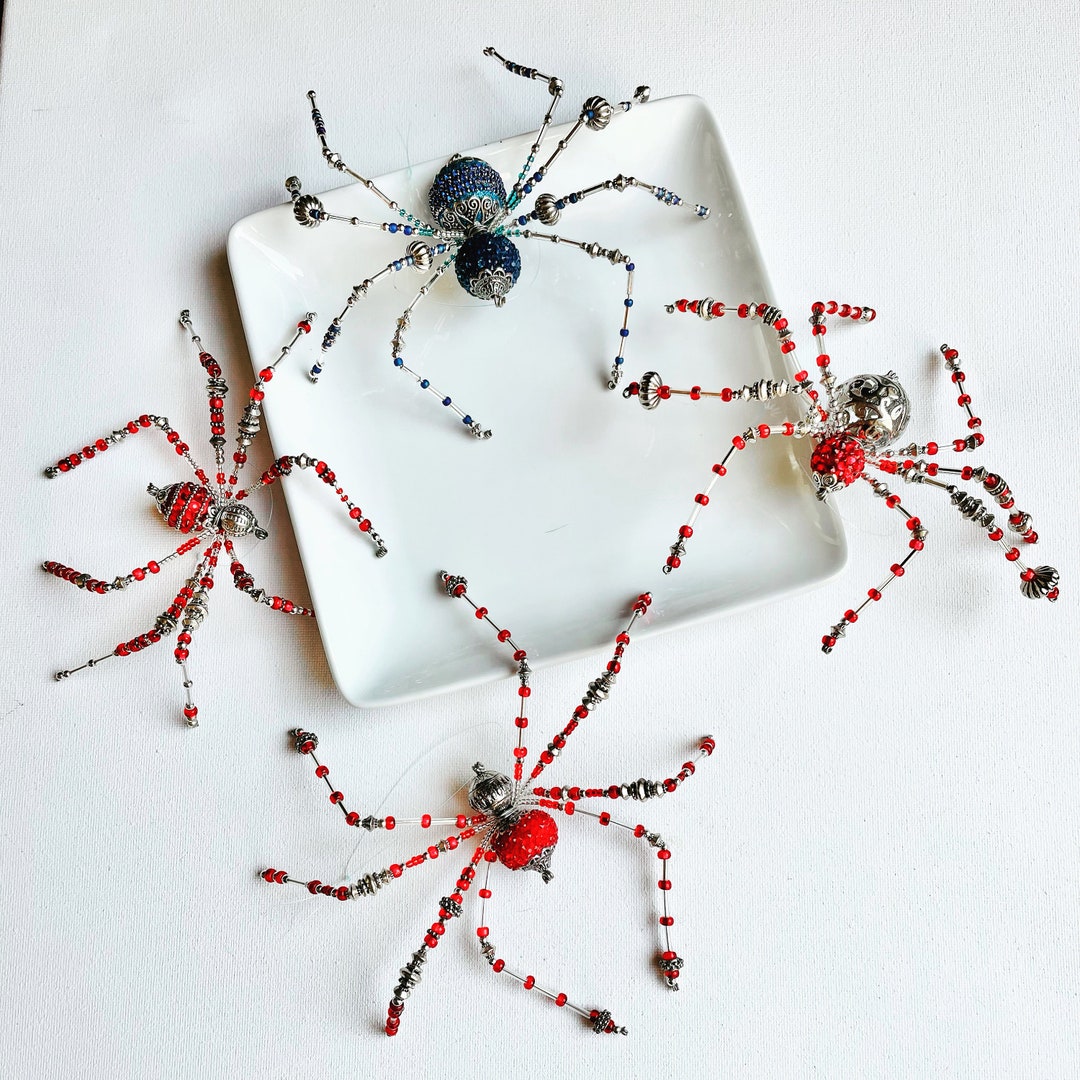Beaded Halloween Gothic Opulent Glam Spiders - Etsy