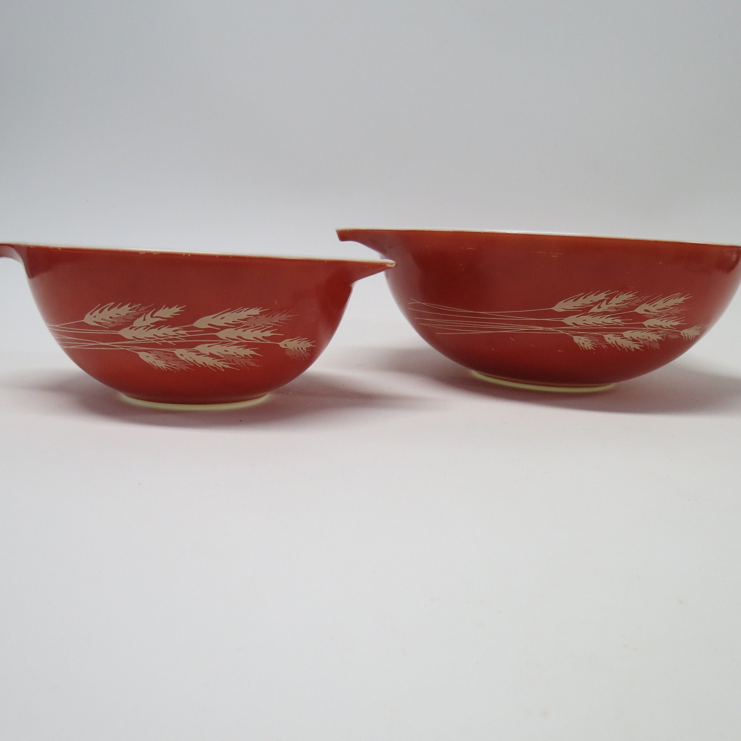 Vintage Set 2 Pyrex 1.5L and 4L Classic Orange Wheat Kitchen Mixing ...