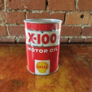 Shell X-100 Motor Oil Vintage 1 Qt Can Empty Mancave Auto Shop Decor - Etsy
