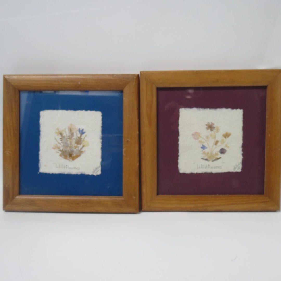 Wildflowers Set 2 Framed Handmade Paper Pressed Flowers - Etsy