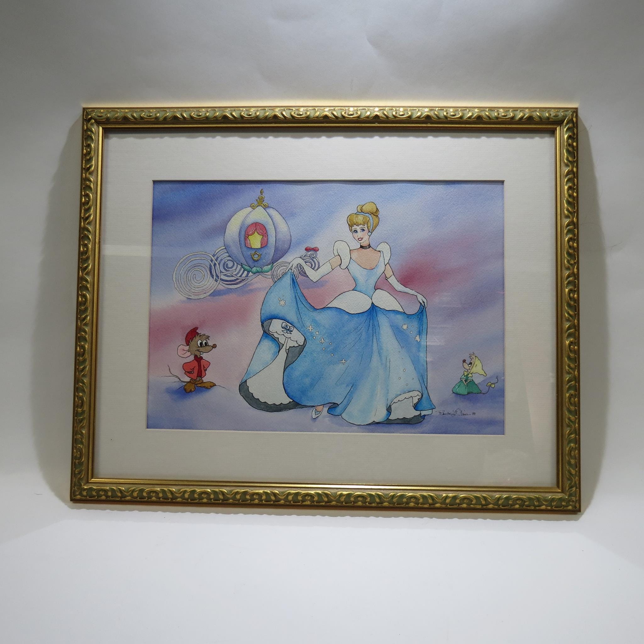 Cinderella Watercolor and Ink Painting Drawing Roberta Leigh Oliver NJ ...