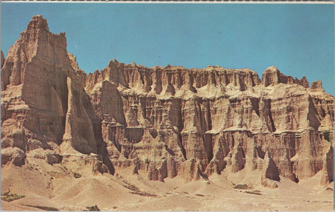 The Castle Badlands National Monument SD Rugged Spires Postcard - Etsy