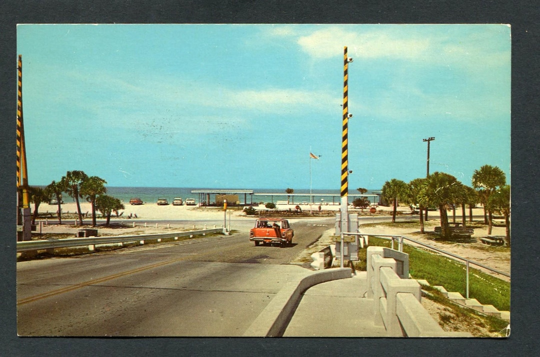 Casey Key Beach and Pavilion Nokomis FL Chrome Postcard Vintage - Etsy